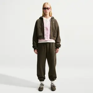 Nike Studio Fleece Medium Weight Oversized Full-zip Cropped Hoodie