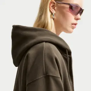 Nike Studio Fleece Medium Weight Oversized Full-zip Cropped Hoodie