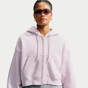 Nike Studio Fleece Oversized Full-zip Cropped Hoodie - Purple