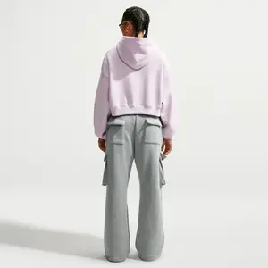 Nike Studio Fleece Oversized Full-zip Cropped Hoodie - Purple