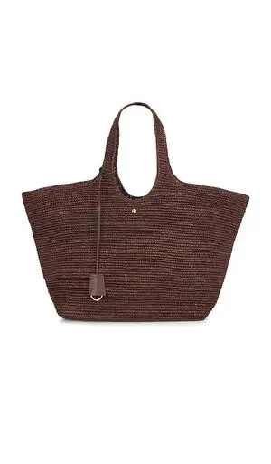 ANINE BING Lili Tote Raphia Bag In Brown