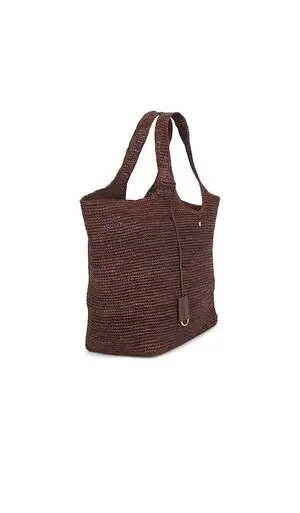 ANINE BING Lili Tote Raphia Bag In Brown