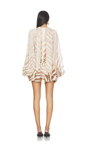 BRONX BANCO Nina Zebra Mini Dress In White,brown