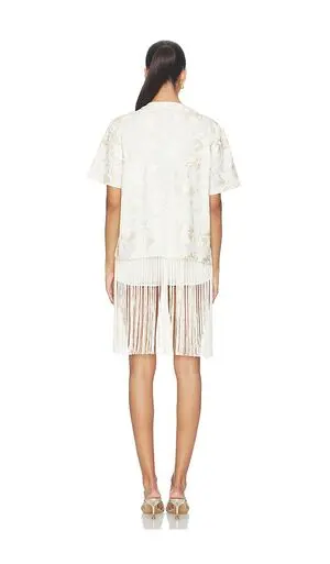 Sea Rafina Eyelet Embellished Tshirt With Fringe