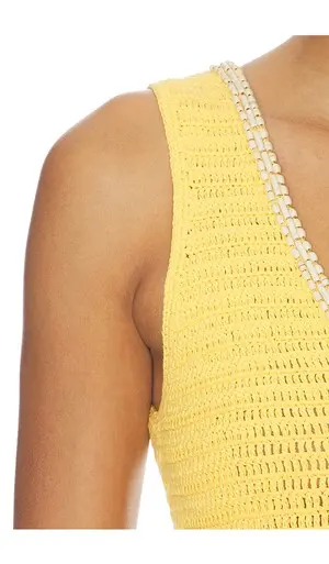 THE WOLF GANG Naia Crochet Maxi Dress In Yellow