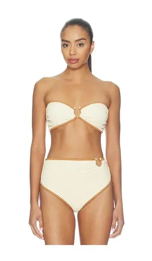 Johanna Ortiz Crinkle Seawaters Bikini Top - Ecru