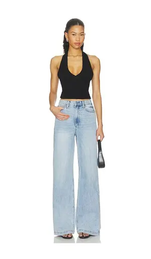 Alice + Olivia Pearl Pointelle Tie Back Halter Top