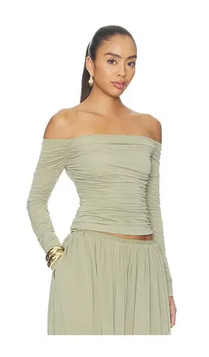 Ronny Kobo Ruched Off-the-shoulder Top