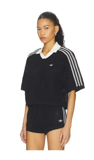 ADIDAS ORIGINALS Knitted Crochet Polo Shirt