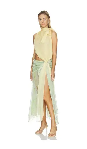 SIEDRES Dalia Two Toned Draped Chiffon Gown