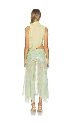 SIEDRES Dalia Two Toned Draped Chiffon Gown