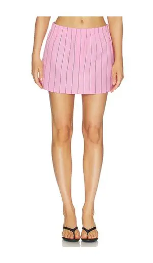 CISSA The Boxer Mini Skirt In Pink - Biscayne Stripe