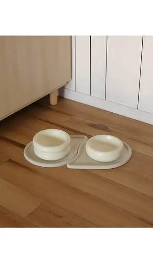 CATENARY HOME Drop Pet Food Bowl Mats Set Of 2 In Tan
