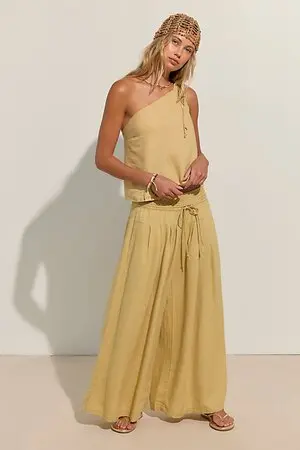 Free People Sandshell Linen Sahara Pant Set - Pampas