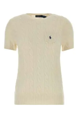 Polo Ralph Lauren Cream Wool Blend Sweater - Yellow