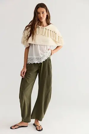Free People Cabin Fever Fringe Capelet - Ivory
