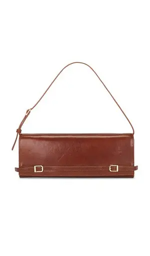 Simkhai River East West Vachetta Leather Clutch In Cognac