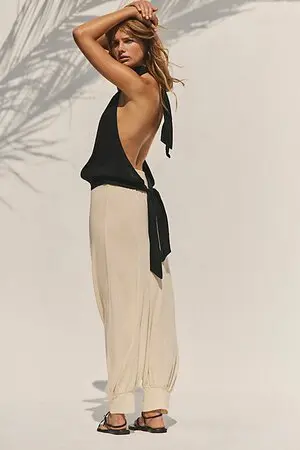 Free People Sandshell Linen Rosie Top - Black