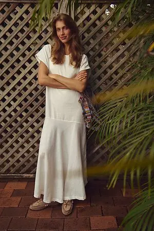 Free People Sandshell Linen Tierney Maxi Dress - Clean Ivory