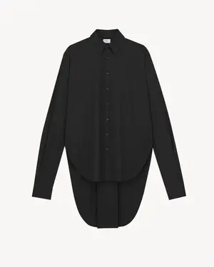 Saint Laurent High-low Shirt In Cotton Poplin