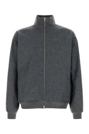 JIL SANDER Grey Wool Zip-up Jacket - Gray