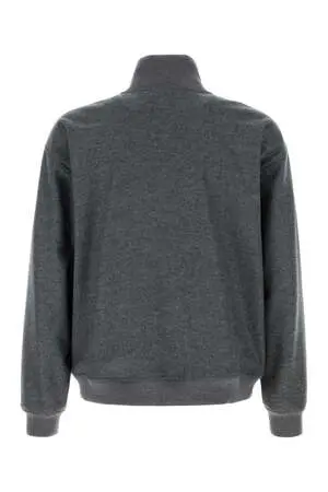 JIL SANDER Grey Wool Zip-up Jacket - Gray