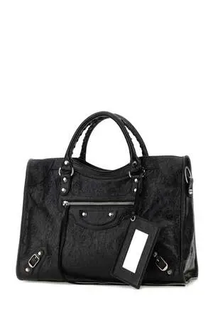 Balenciaga Leather Medium Le City Handbag - Black