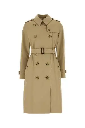 Burberry Beige Twill Trench Coat - Brown