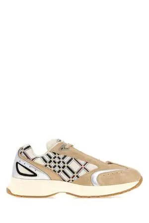 Burberry Checked Lace Up Sneakers - Multicolor