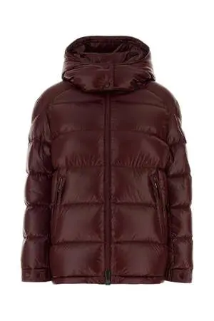 Moncler Burgundy Nylon Maire Down Jacket - Red