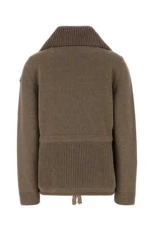 Moncler Dove Grey Wool Blend Cardigan