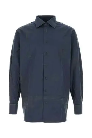 Prada Navy Blu Poplin Shirt - Blue