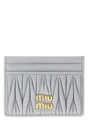 Miu Miu Pastel Light- Leather Card Holder - Blue