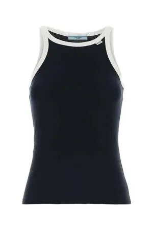 Prada Navy Cotton Tank Top
