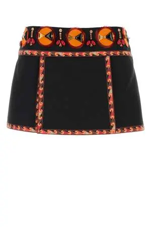 Emilio Pucci Gabardine Mini Skirt - Black