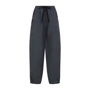 Prada Wool Pants With Elasticated Cuffs And Drawstring Waistband - Blue