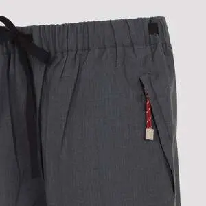 Prada Wool Pants With Elasticated Cuffs And Drawstring Waistband - Blue