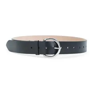 Phoebe Philo Round Buckle Leather Belt - Black