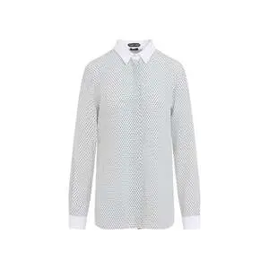 TOM FORD Multi Argyle Printed Silk Shirt - White