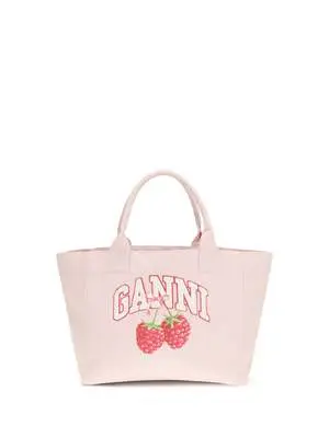 GANNI Raspberry Logo Shopper - Pink