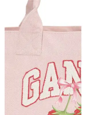 GANNI Raspberry Logo Shopper