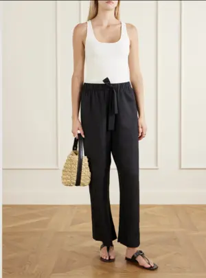 TOTEME Silk Wide-leg Pants - Black