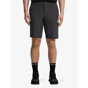 BOSS Straight-leg Stretch-woven Shorts With Brand Print
