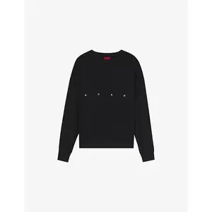 Hugo Oversized-fit Cotton Sweatshirt With Embroidered Logo