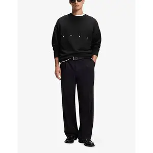 Hugo Oversized-fit Cotton Sweatshirt With Embroidered Logo