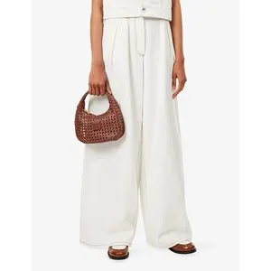 Miu Miu Wander Woven Leather Top-handle Bag