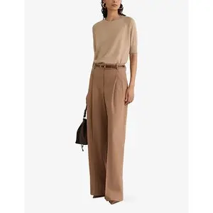 REISS Evelyn Funnel-neck Merino Wool T-shirt