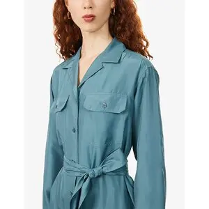 Max Mara Edile Silk Midi Shirt Dress