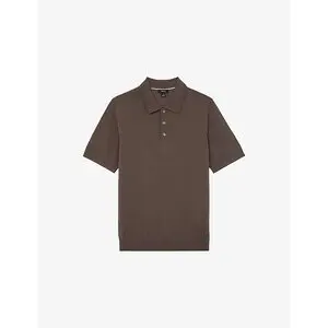 REISS Manor Regular-fit Merino Wool Polo Shirt - Ridge Brown
