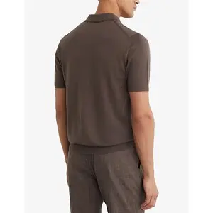 REISS Manor Regular-fit Merino Wool Polo Shirt - Ridge Brown